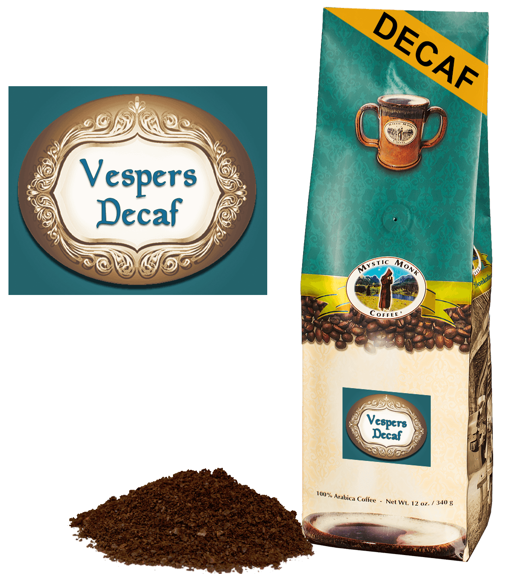 Vespers Decaf - Dark Roast Decaffeinated Coffee | Mystic Monk - Mystic Monk Coffee